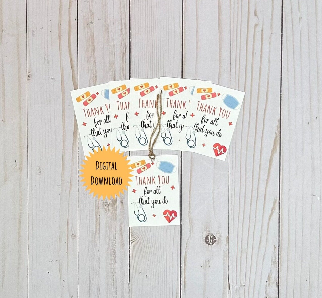 Nurse Appreciation Gift Tags, Nurse Appreciation Tag, Nurse ...