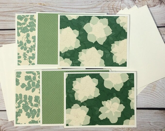 Green Note Card Set Assorted Green Note Cards Handmade Note - Etsy