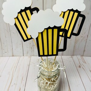 Beer Mug Decor for Birthday Party, Beer Mug Cake Toppers, Cheers and ...
