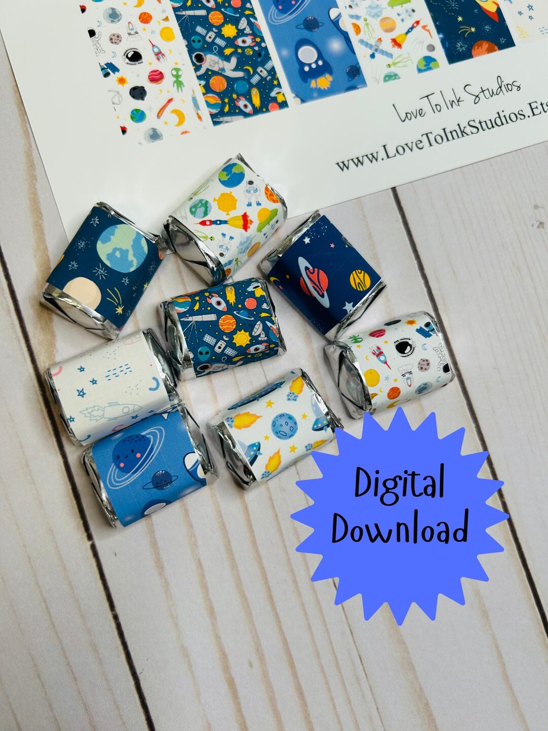 Space Theme Chocolate Nugget Wrappers: Party Favors (digital Download ...