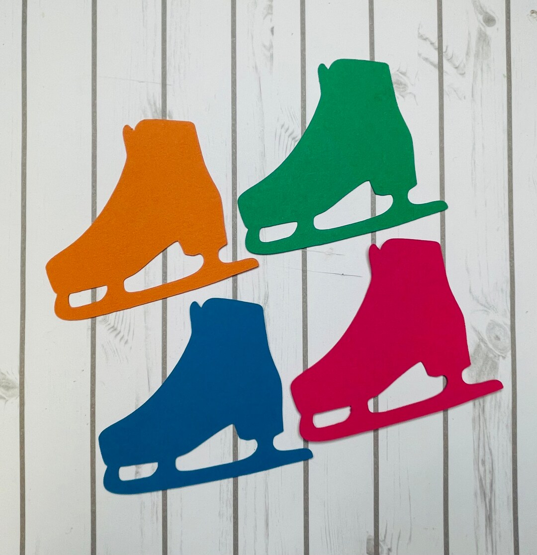 Ice Skate Die Cuts: Figure Skating Party Decor, Scrapbooking (25 Pieces ...