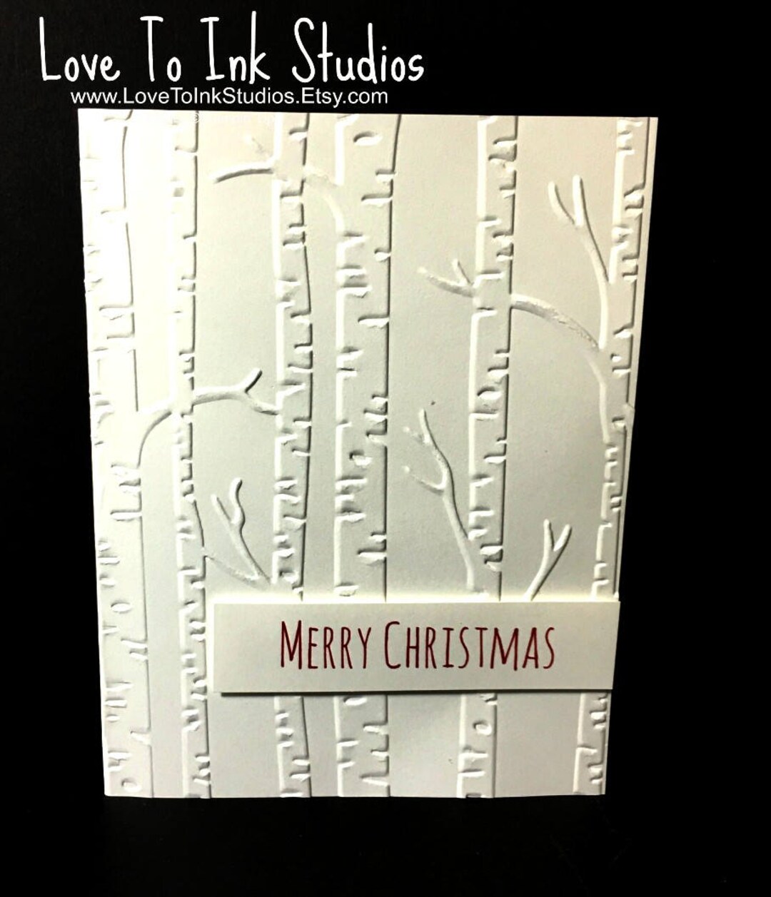 Set of 6 Woodland Cards, 6 Embossed Tree Cards, White Embossed ...