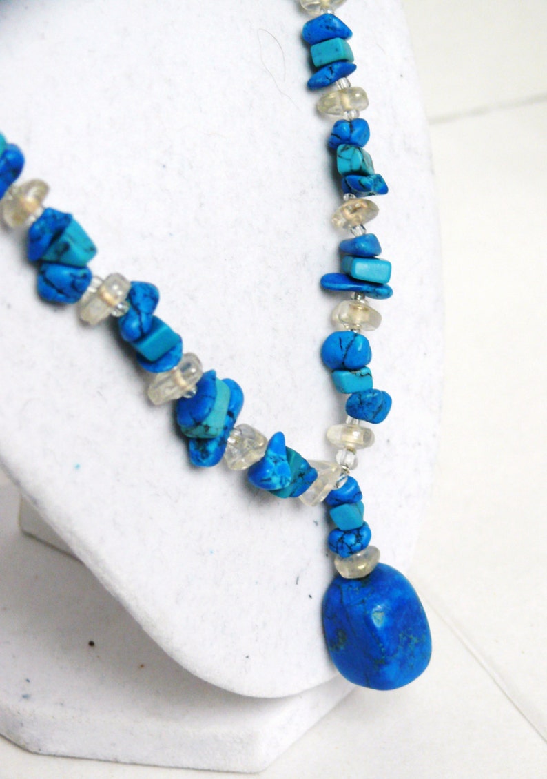 Turquoise & Crystals Beaded Jewelry Set | Etsy