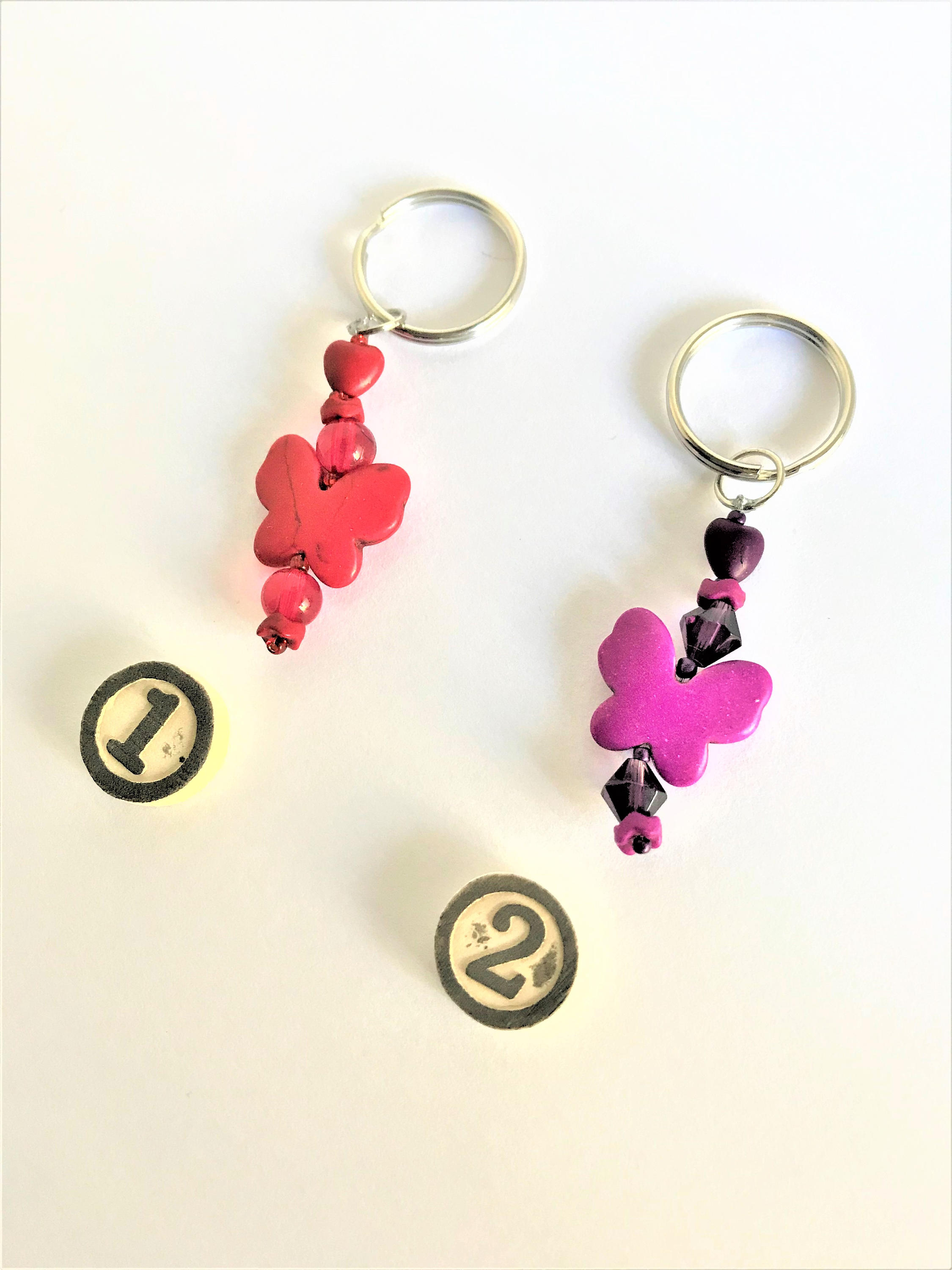 Red & Purple Butterfly Keychains - Etsy