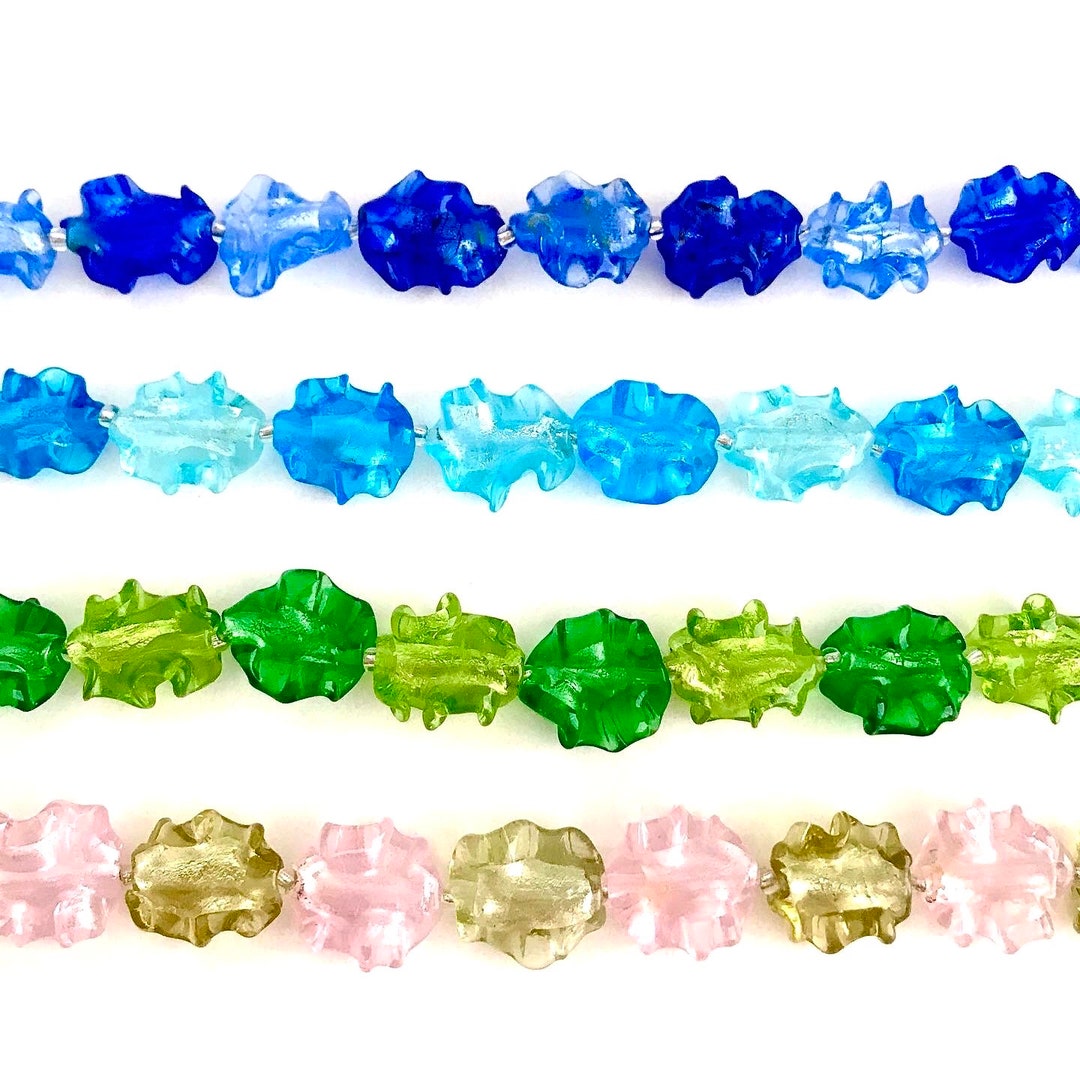 Colorful Glass Ruffle Beads Necklaces for Girls - Etsy