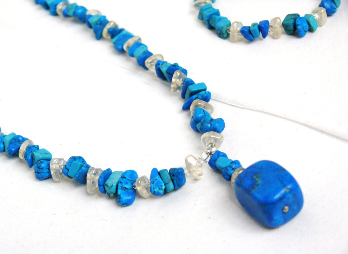 Turquoise & Crystals Beaded Jewelry Set - Etsy