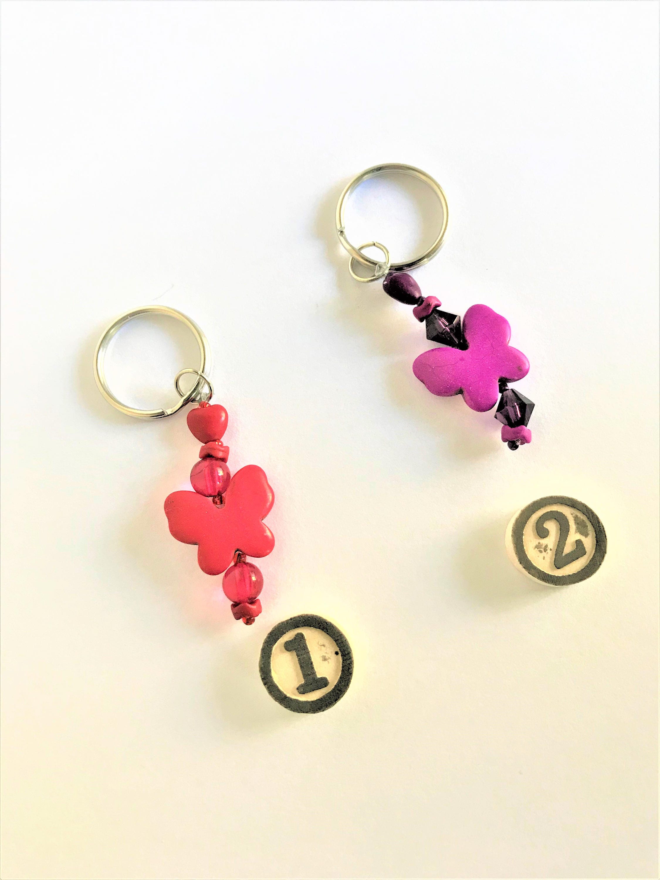 Red & Purple Butterfly Keychains - Etsy