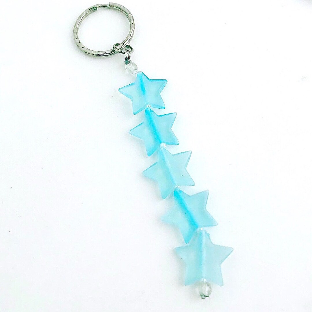 Light Blue Frosted Stars Keychain - Etsy