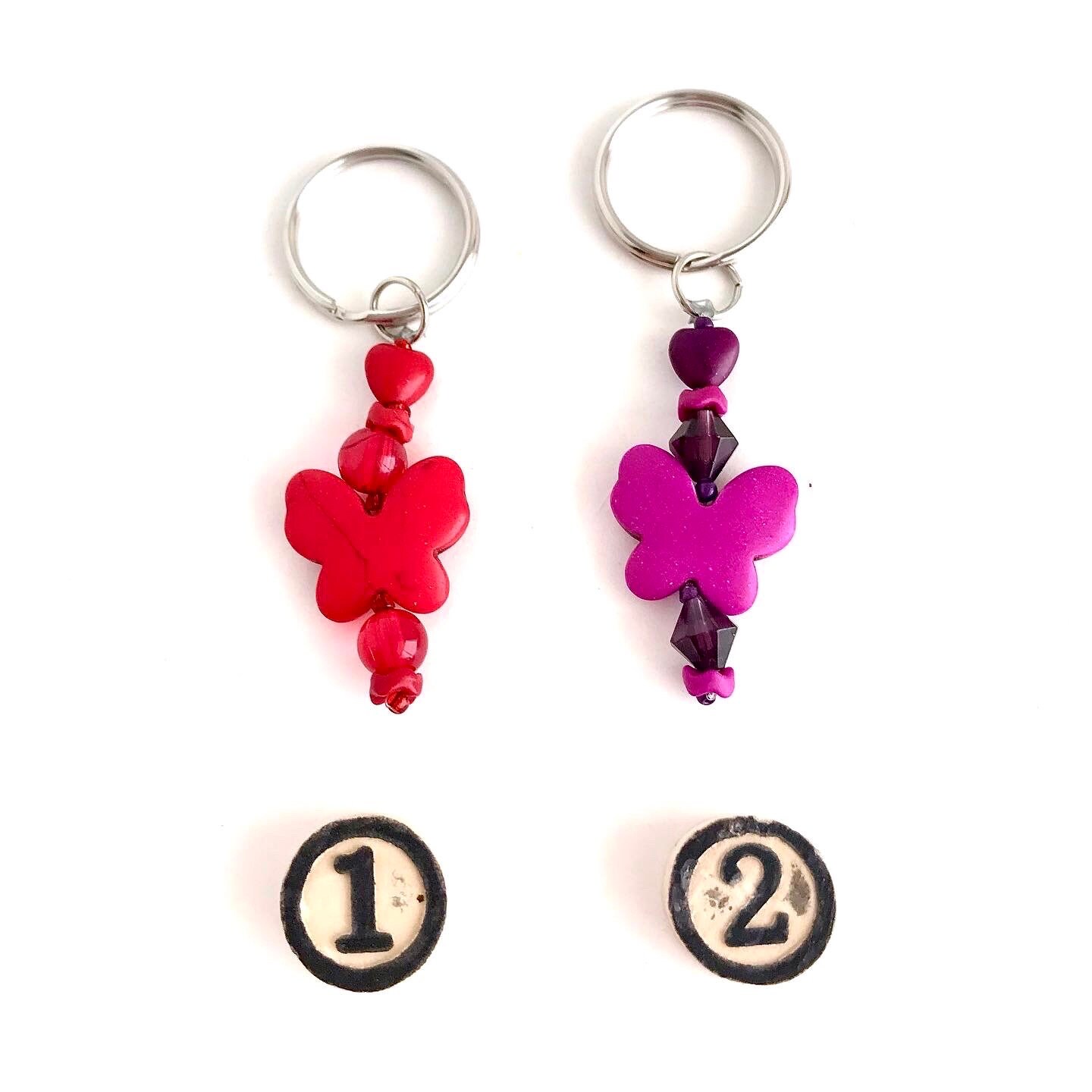 Red & Purple Butterfly Keychains - Etsy