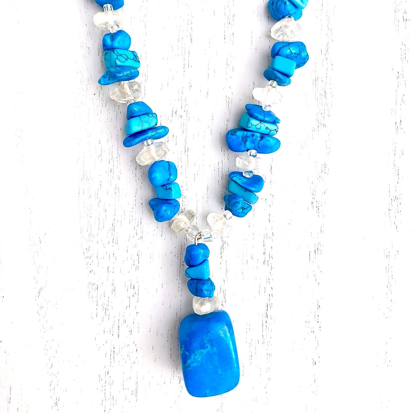 Turquoise & Crystals Beaded Jewelry Set - Etsy