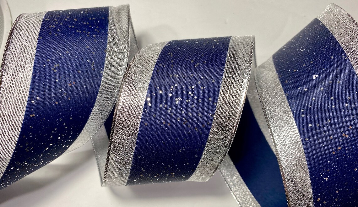 5 Yards of 2 1/2 Inch Starry Night Ribbon Midnight Blue and - Etsy