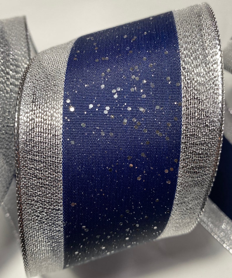 5 Yards of 2 1/2 Inch Starry Night Ribbon Midnight Blue and - Etsy