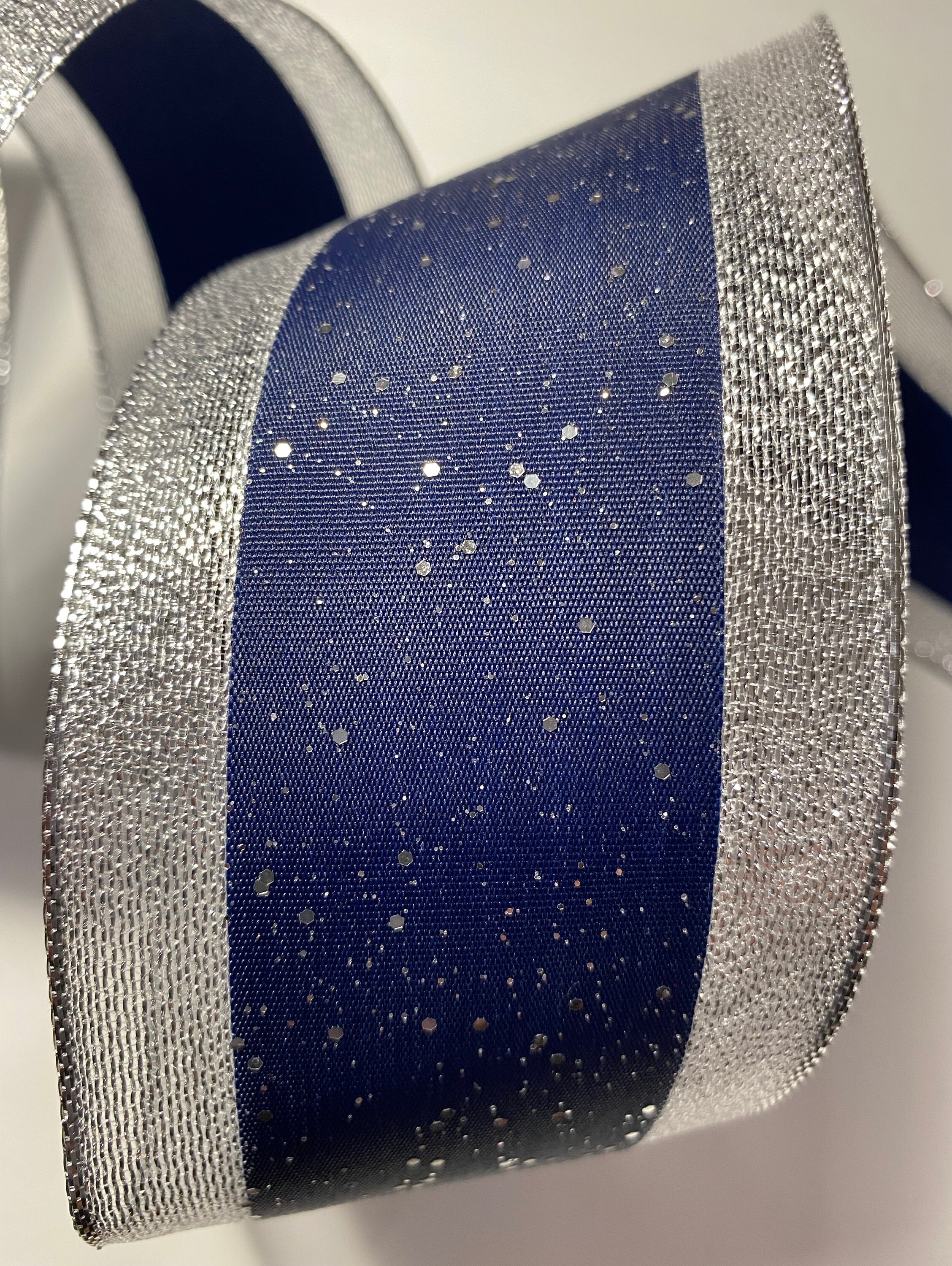 5 Yards of 2 1/2 Inch Starry Night Ribbon Midnight Blue and - Etsy