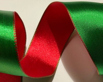 Green and Red Ribbon | Etsy
