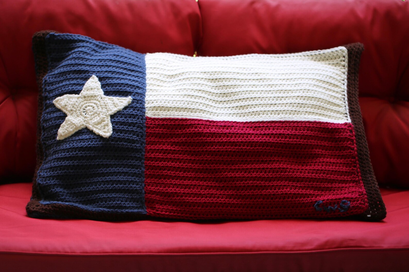 Texas Pillow Crochet Pattern: Flag Pillowcase & Coaster (PDF Download ...