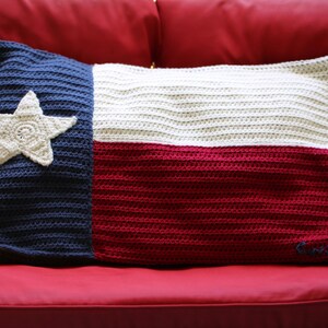 Texas Pillow Crochet Pattern: Flag Pillowcase & Coaster (PDF Download ...