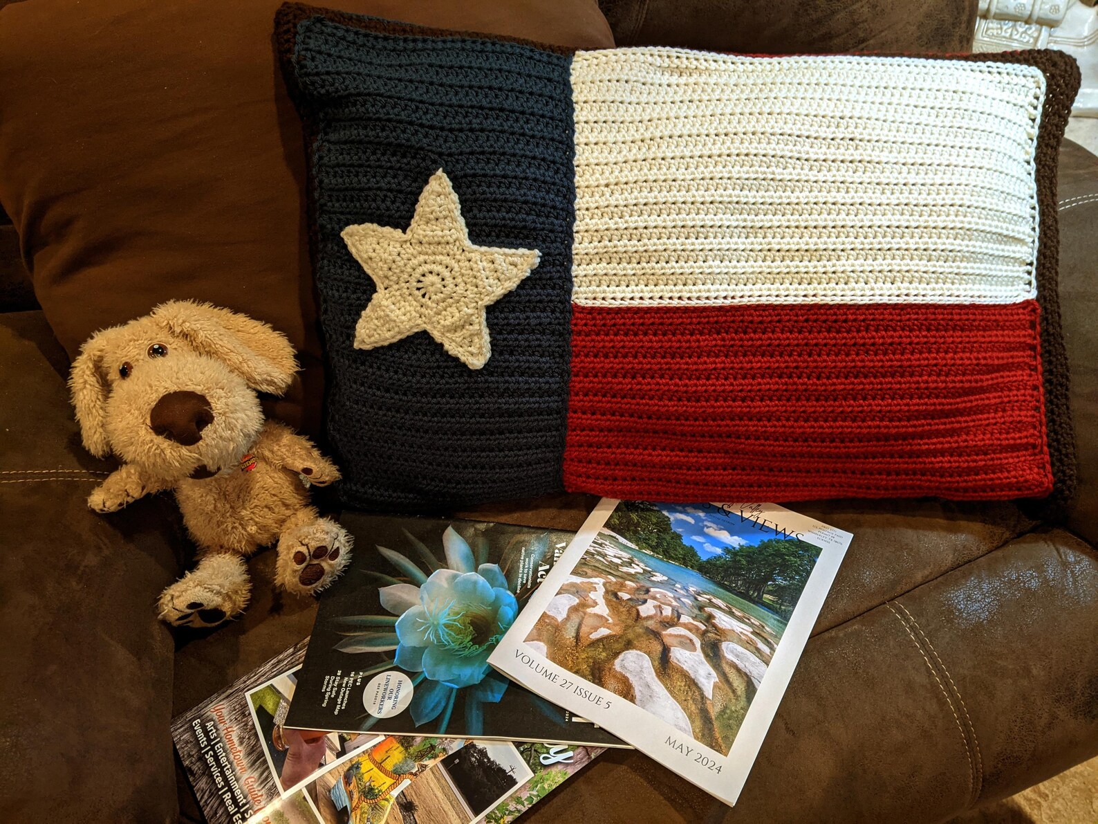 Texas Pillow Crochet Pattern: Flag Pillowcase & Coaster (PDF Download ...