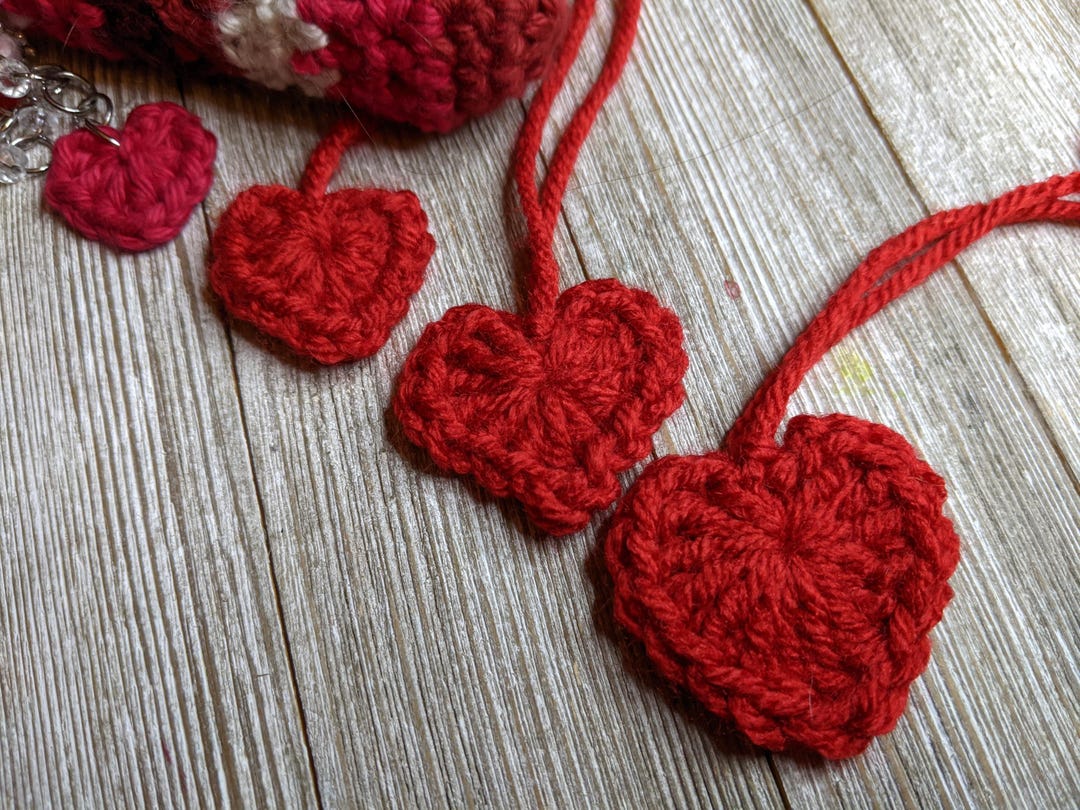 Tiny Crochet Heart Pattern Bundle: Valentine's Day Charms (PDF Pattern ...