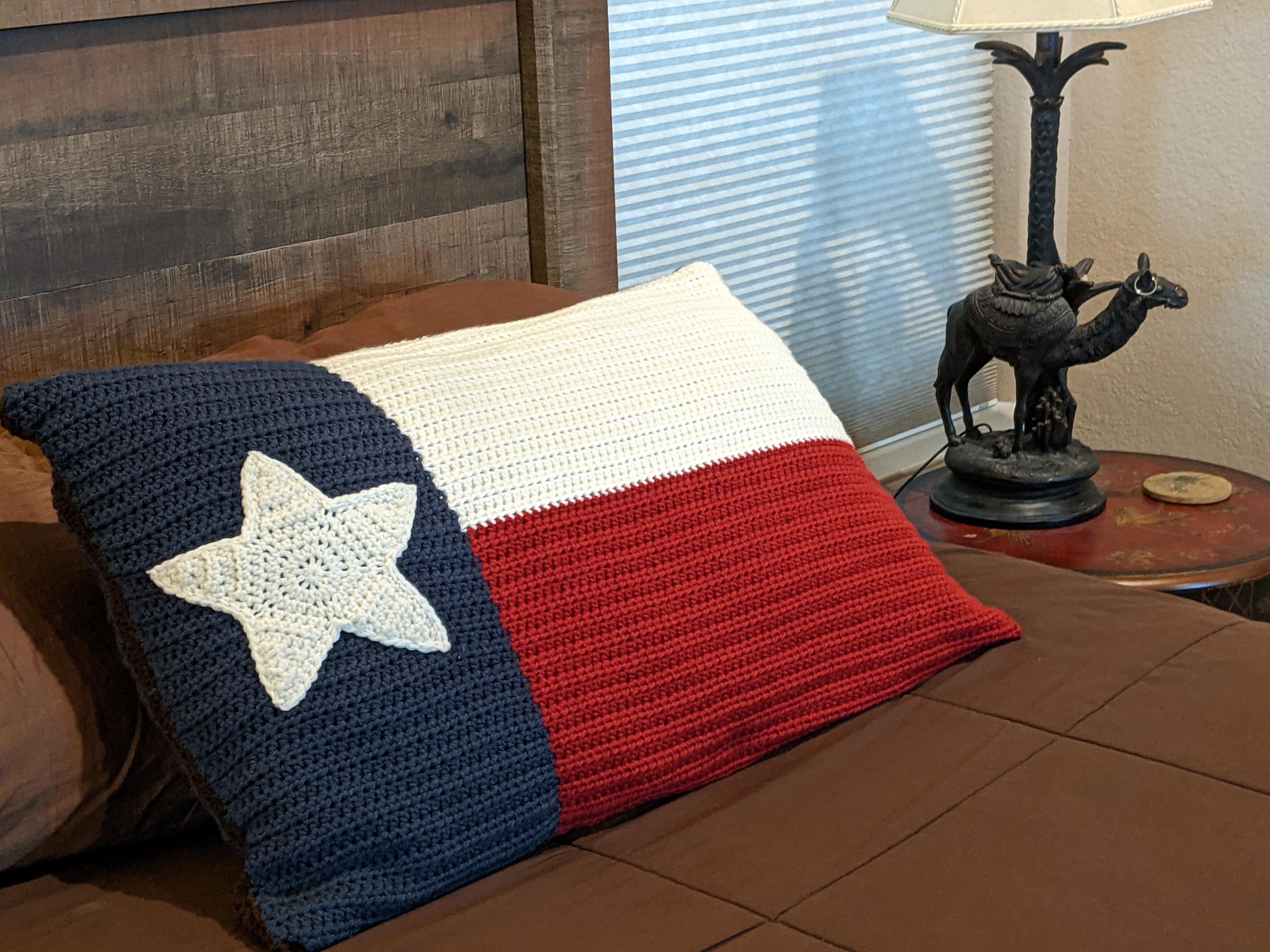 Texas Pillow Crochet Pattern: Flag Pillowcase & Coaster (PDF Download ...