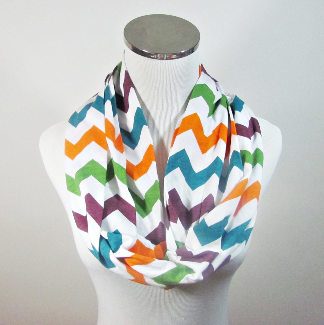 Chevron Scarf. Zigzag Scarf. Infinity Scarf. Retro Scarf. Yellow ...