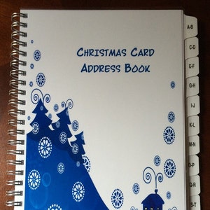 Christmas Card Address Book With A-Z TABS 8 Years Personalized Gift ...