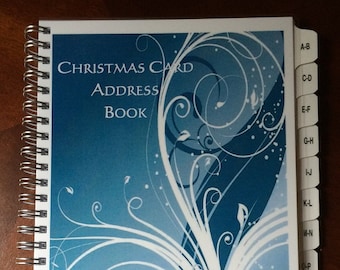 Christmas Card Address Book With A-Z TABS 8 Years Personalized | Etsy