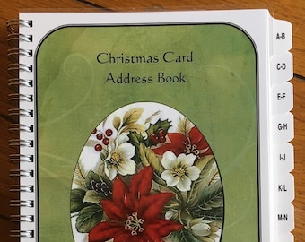 LARGE PRINT Christmas Card Address Book With A-Z Tabs Candle | Etsy