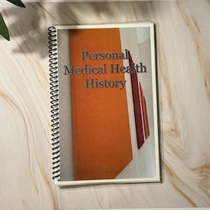 Personal Medical Health History Record Book Organizer Personalized ...