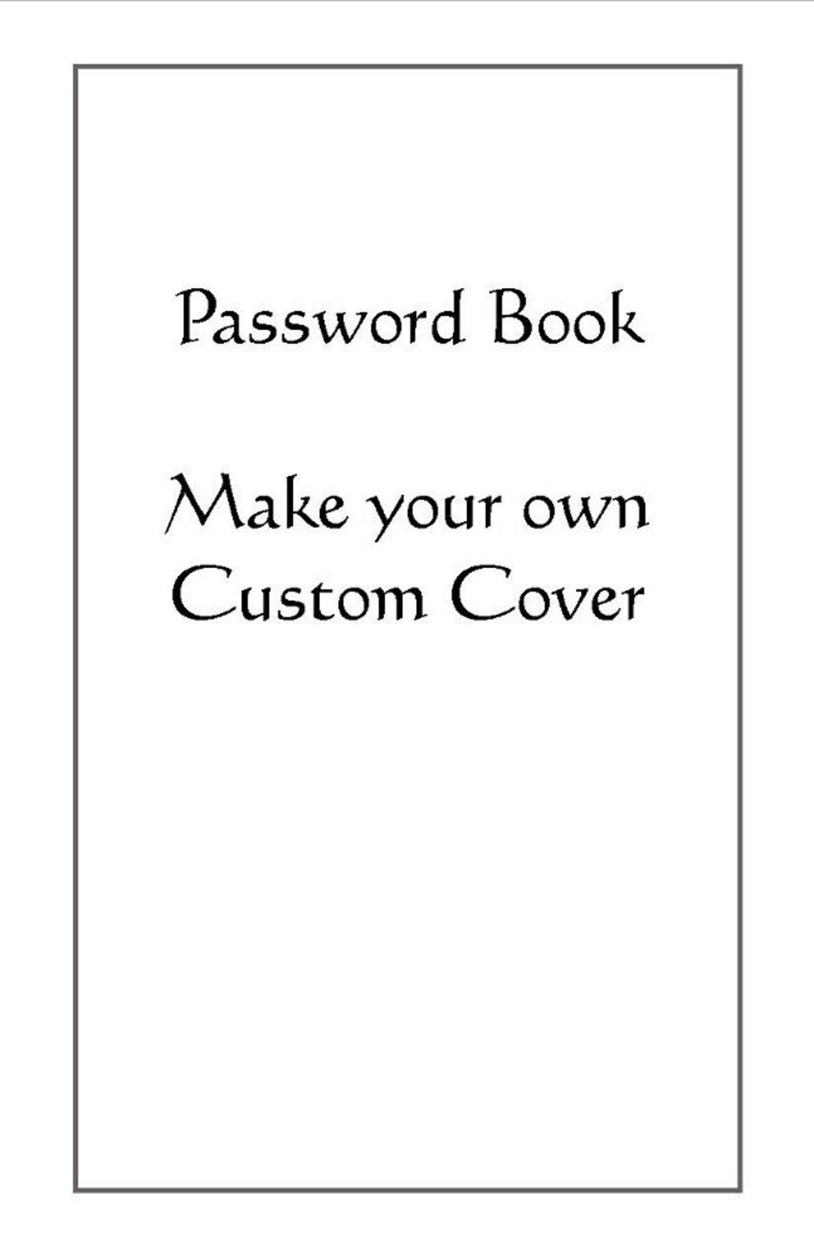 PASSWORD Book Make Your Own Custom Cover With A-Z Tabs Personalized ...
