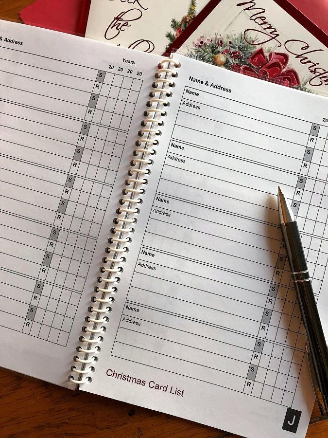 Christmas Card Address Book 8 Yrs Personalized Gift Tree Cover Design ...