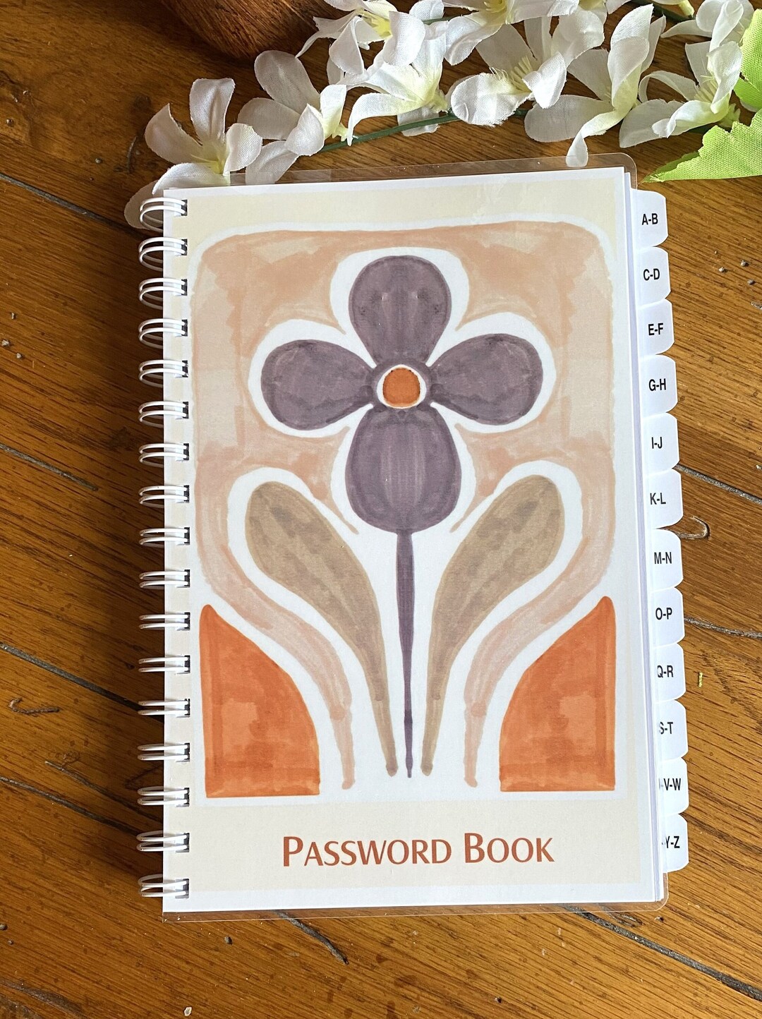 LP Password Book Website Address Book With A-Z Tabs Retro Cover Free ...