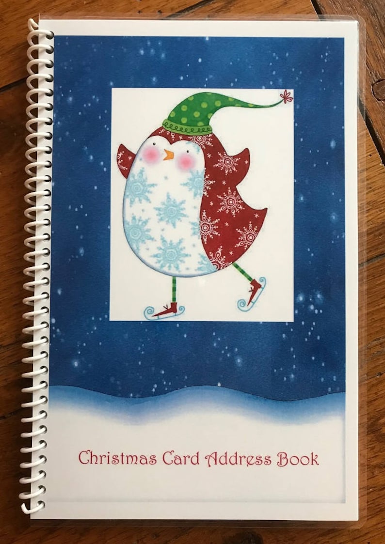 Christmas Card Address Book 8yrs Personalized Gift Penguin | Etsy