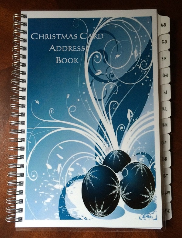 Christmas Card Address Book With A-Z TABS 8 Yr Tracker Personalized ...