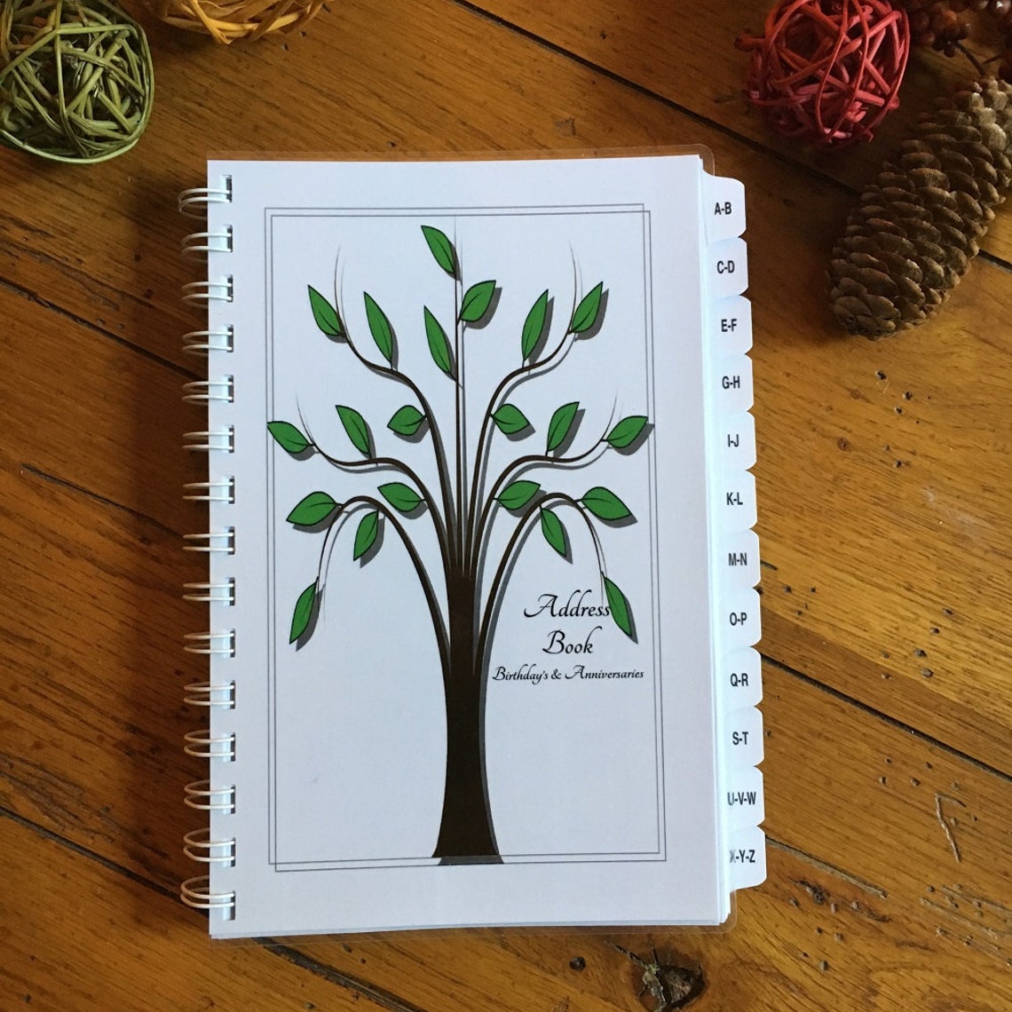 Large Print Address Book With A-Z TABS Birthday Anniversary - Etsy