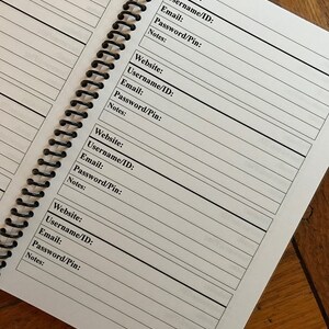 PASSWORD Book Internet Journal Website Organizer Personalized Free - Etsy