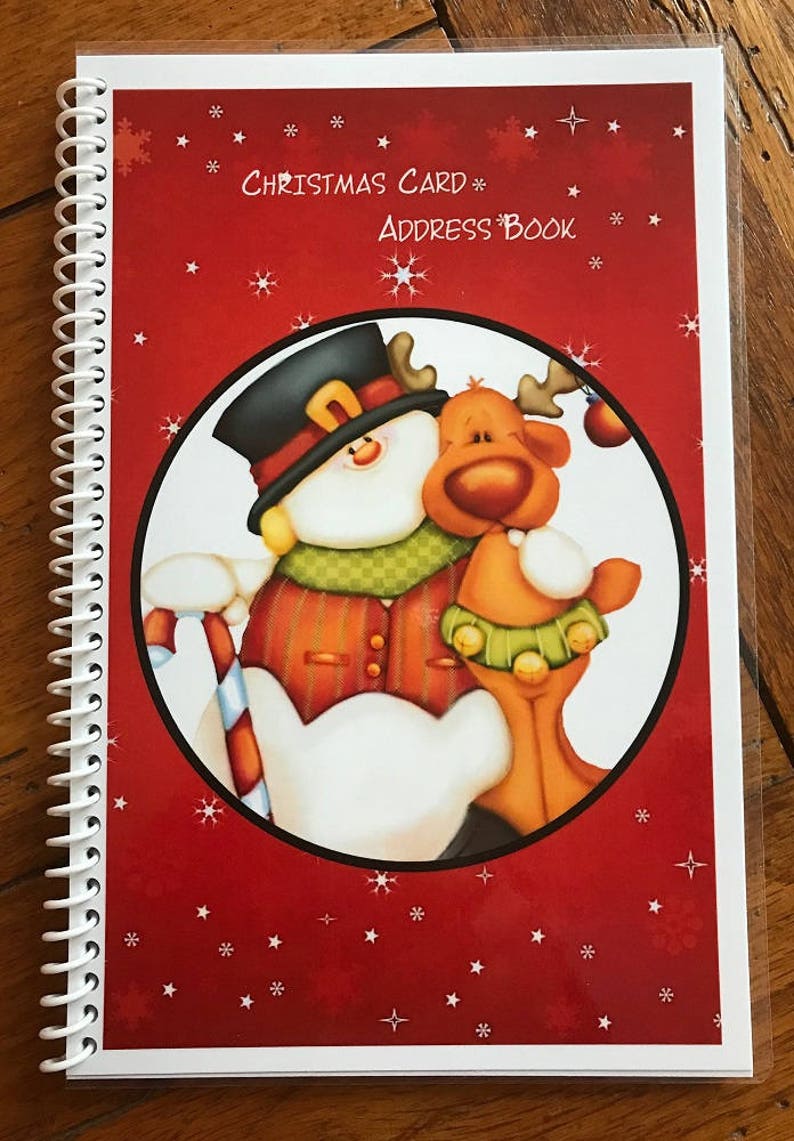 christmas-card-address-book-8-yrs-personalized-gift-snowman-etsy