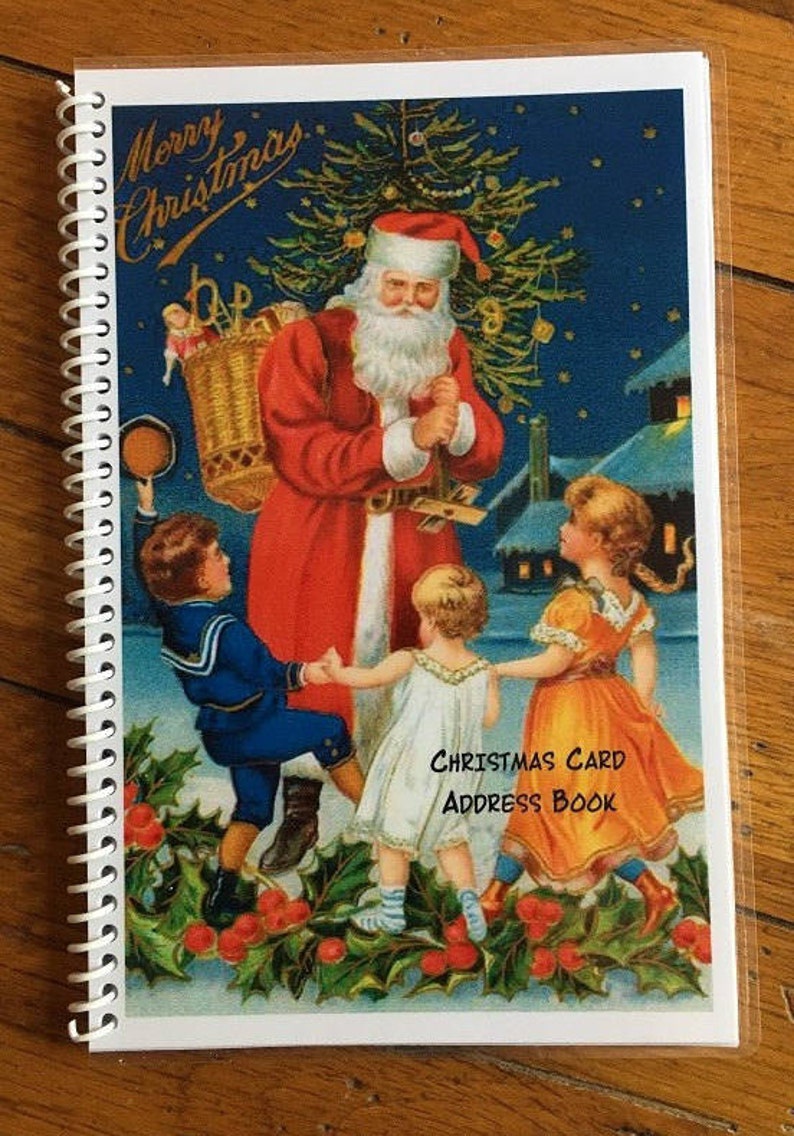 Christmas Card Address Book 8yrs Personalized Gift Santa With - Etsy