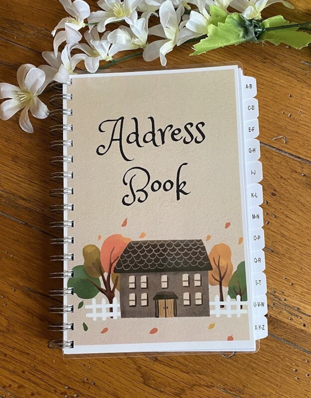Large Print Address Book With Salt Box House Cover A-Z TABS Birthday ...