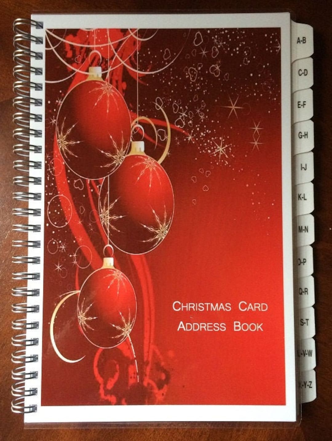 Christmas Card Address Book With A-Z Tabs 8 Yr Tracker Personalized ...