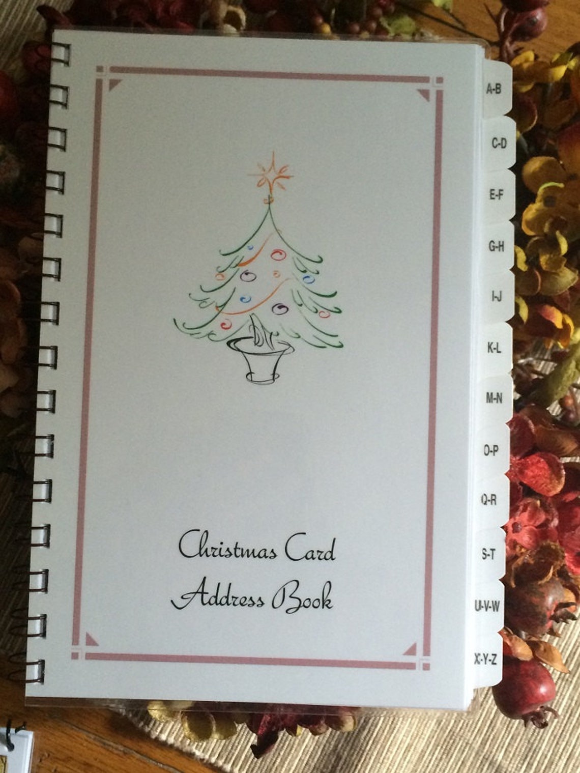 Christmas Card Address Book With TABS A-Z 8 Yrs Personalized - Etsy