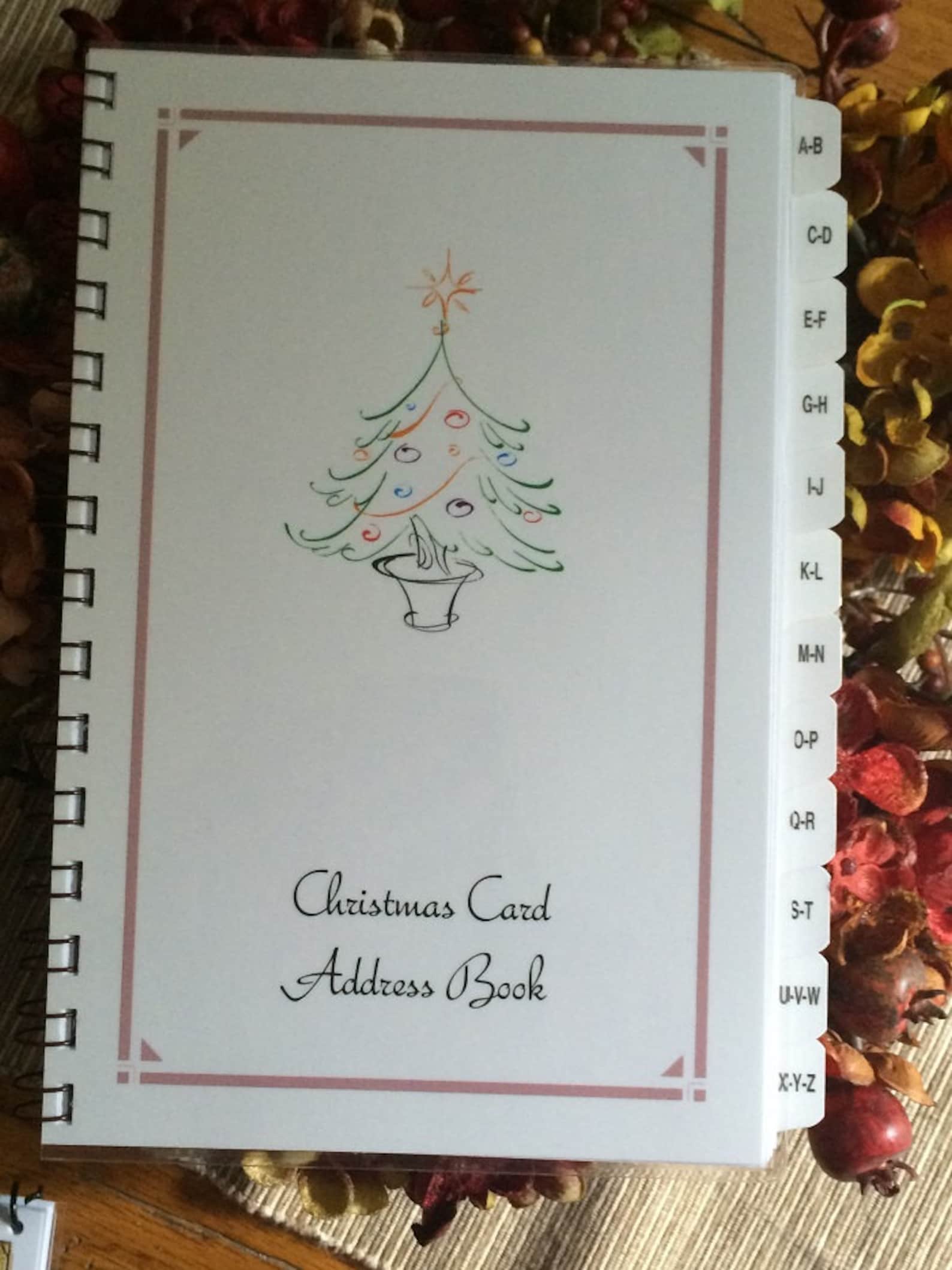 Christmas Card Address Book With TABS A-Z 8 Yrs Personalized Gift White ...
