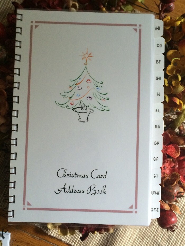 Christmas Card Address Book with TABS A-Z 8 yrs Personalized | Etsy