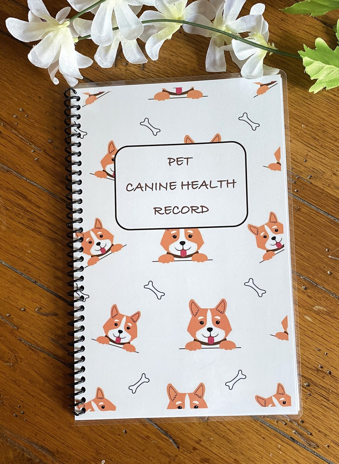 Pet Canine Health Dogs Shot Vaccination and Vet Record Book Happy Cover ...