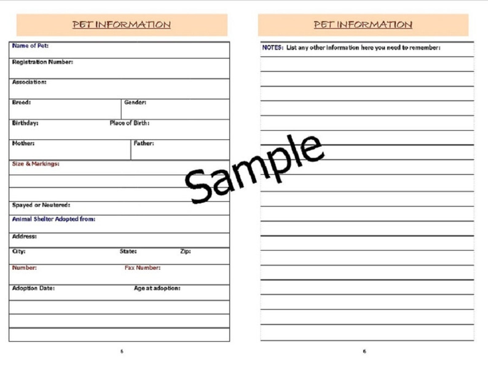 Pet Feline Health Cats Shot Vaccination and Vet Record Book - Etsy