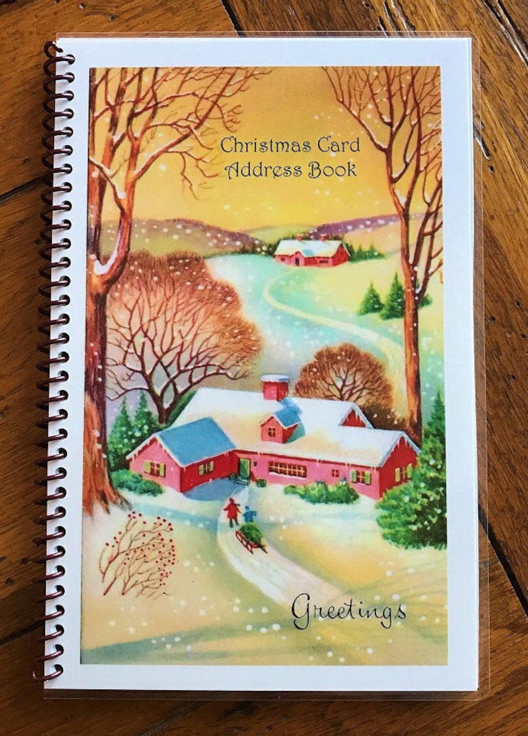 Christmas Card Address Book 8 Yrs Personalized Gift Snow House Cover ...
