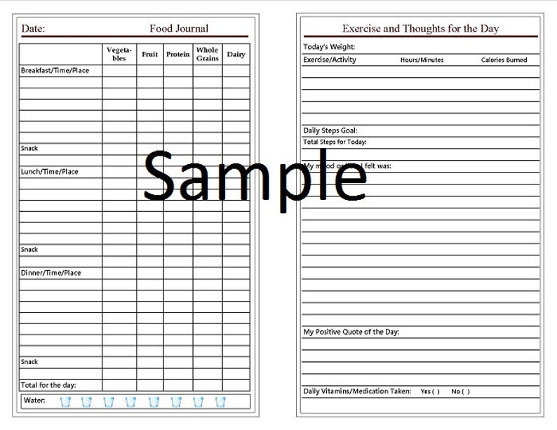 Food Journal 90 Days Diet and Exercise Journal for Weight | Etsy