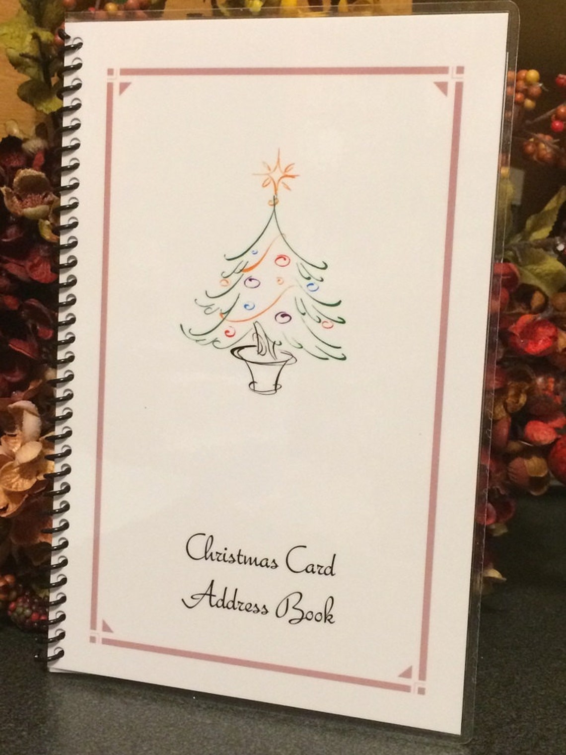 Christmas Card Address Book 8 Yrs Personalized Gift White Tree - Etsy