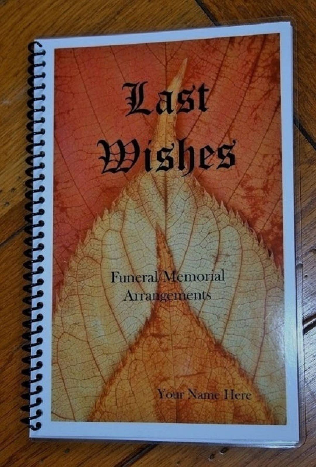 Last Wishes Funeral Memorial Estate Planning Arrangements Organizer ...
