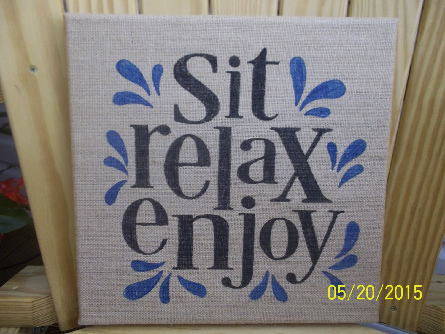 Sit Relax Enjoy Burlap Canvas Primitive Sign - Etsy