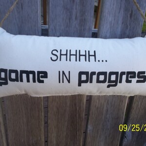 SHHHH Game in Progress Handmade Stencil Primitive Pillow - Etsy